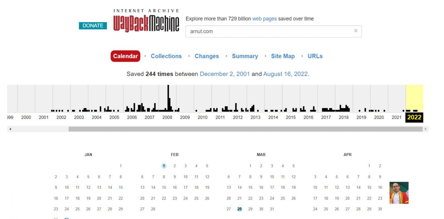 Archive.org เว็บตรวจสอบย้อนรอยเว็บไซต์ – Arnut Blogs